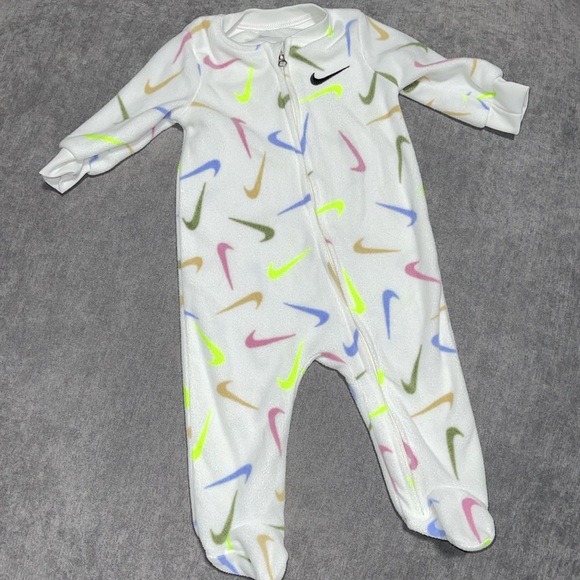 Nike | One Pieces | Nike Fleece Footie Onesie With Logos And ...